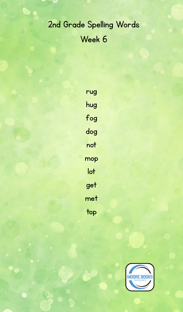 2nd Grade Spelling Lists - Printable! (ONLINE ORDER ONLY)