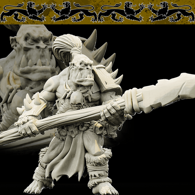 3D Printed Bestiary Vol. 4 Nafarrate - Tog Male Orc Warrior 32mm Ragna