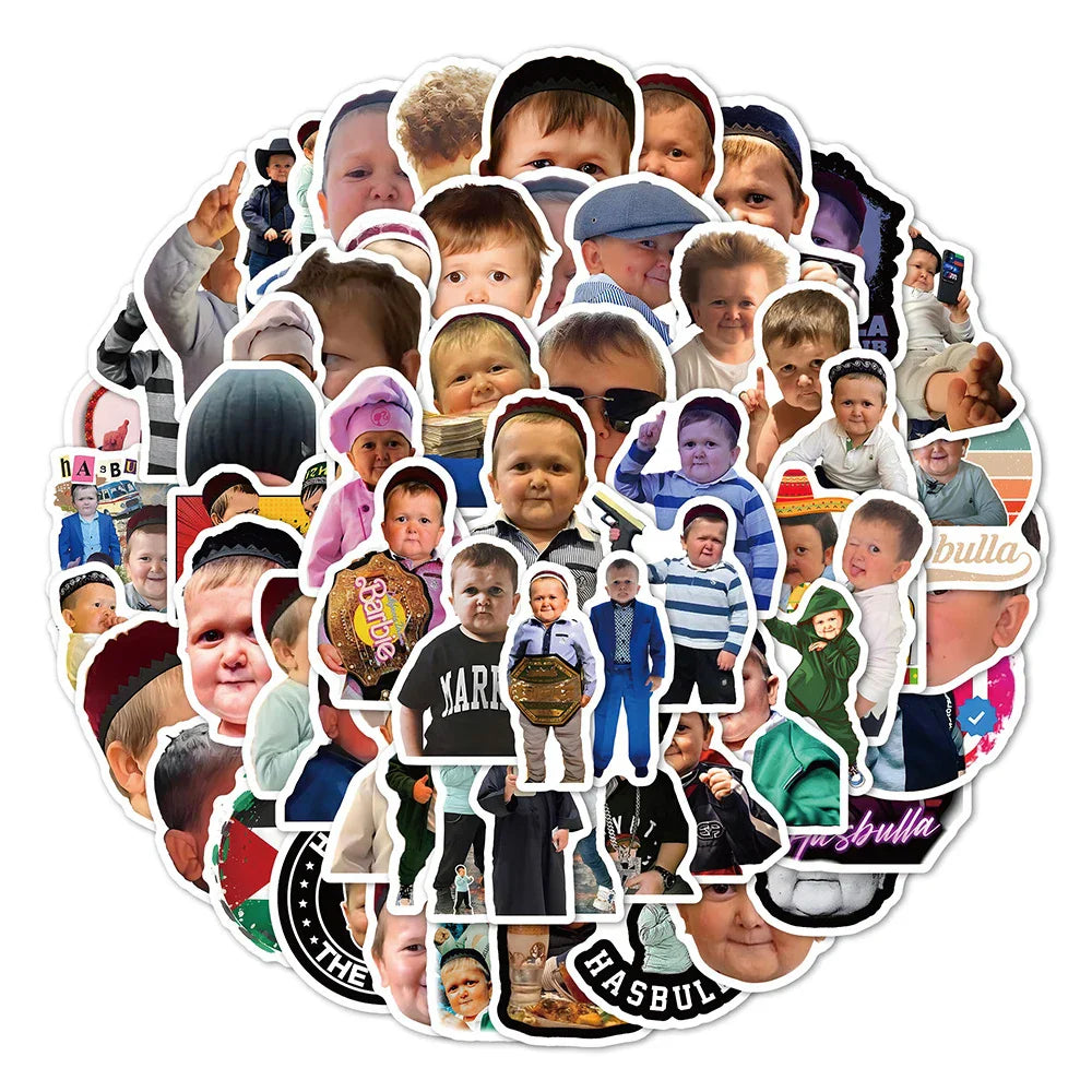 Hasbulla Meme Stickers Pack - Cartoon Decals for Laptop, Skateboard, L