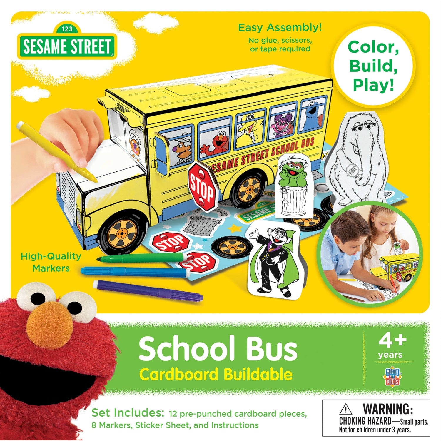 Sesame Street - School Bus Cardboard Buildable Craft Kit (ONLINE ORDER