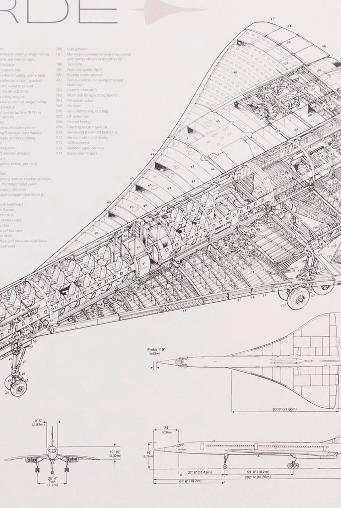 Concorde Supersonic Airliner Schematic Chart (Online Order Only)